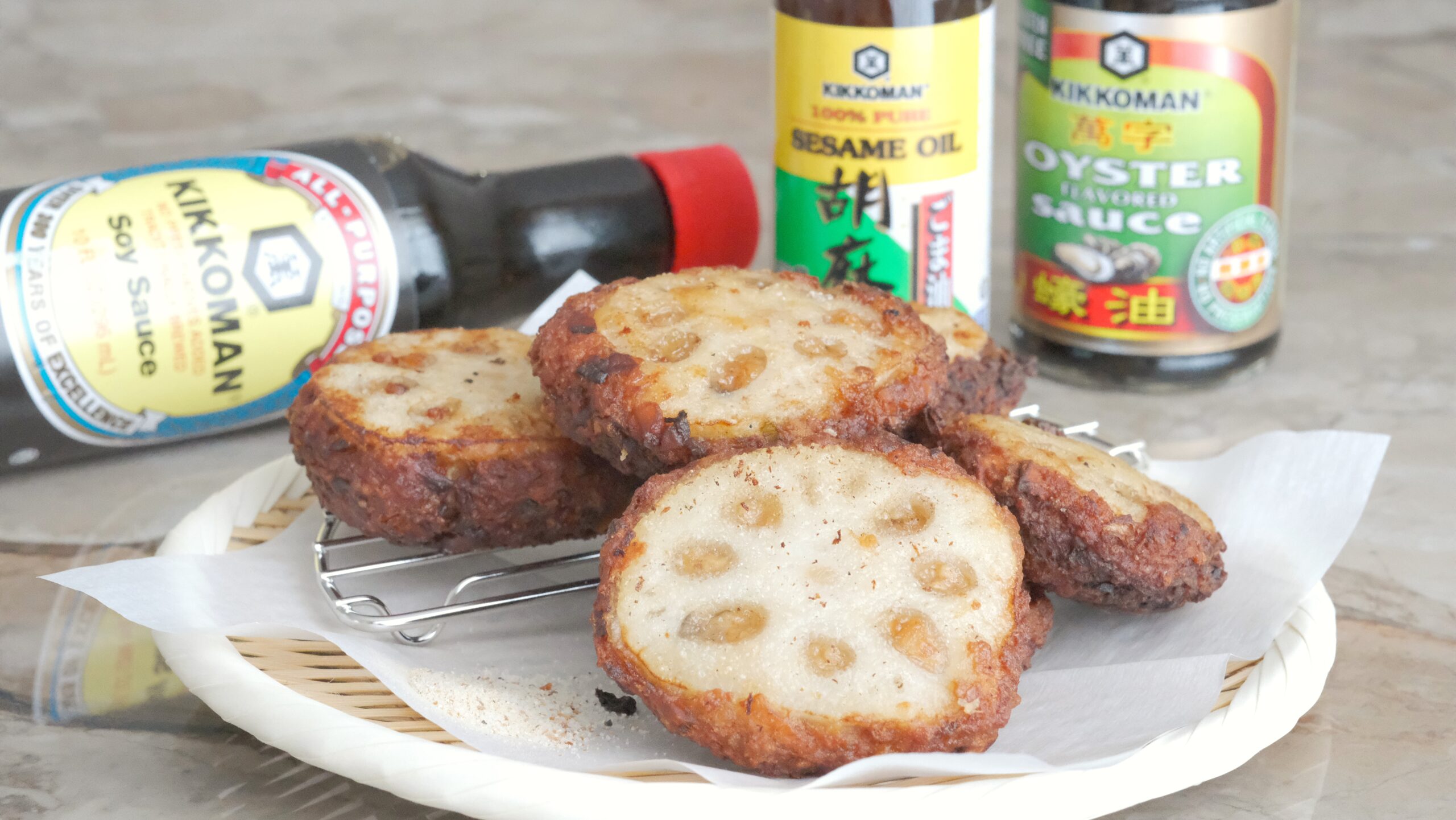 Pan-Fried Lotus Root Cake - Kikkoman Home Cooks