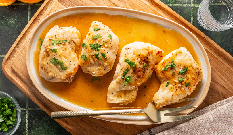 Saucy Citrus Butter Halibut Recipe - Kikkoman® Home Cooks